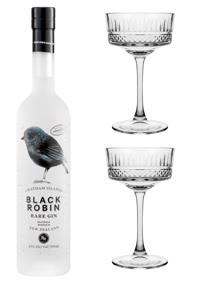 Black Robin Glassware Gift Set | Cocktail Coupe Glasses | NZ ...
